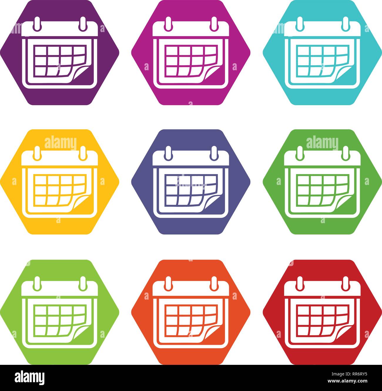 Planner icons set 9 vector Stock Vector Image & Art - Alamy