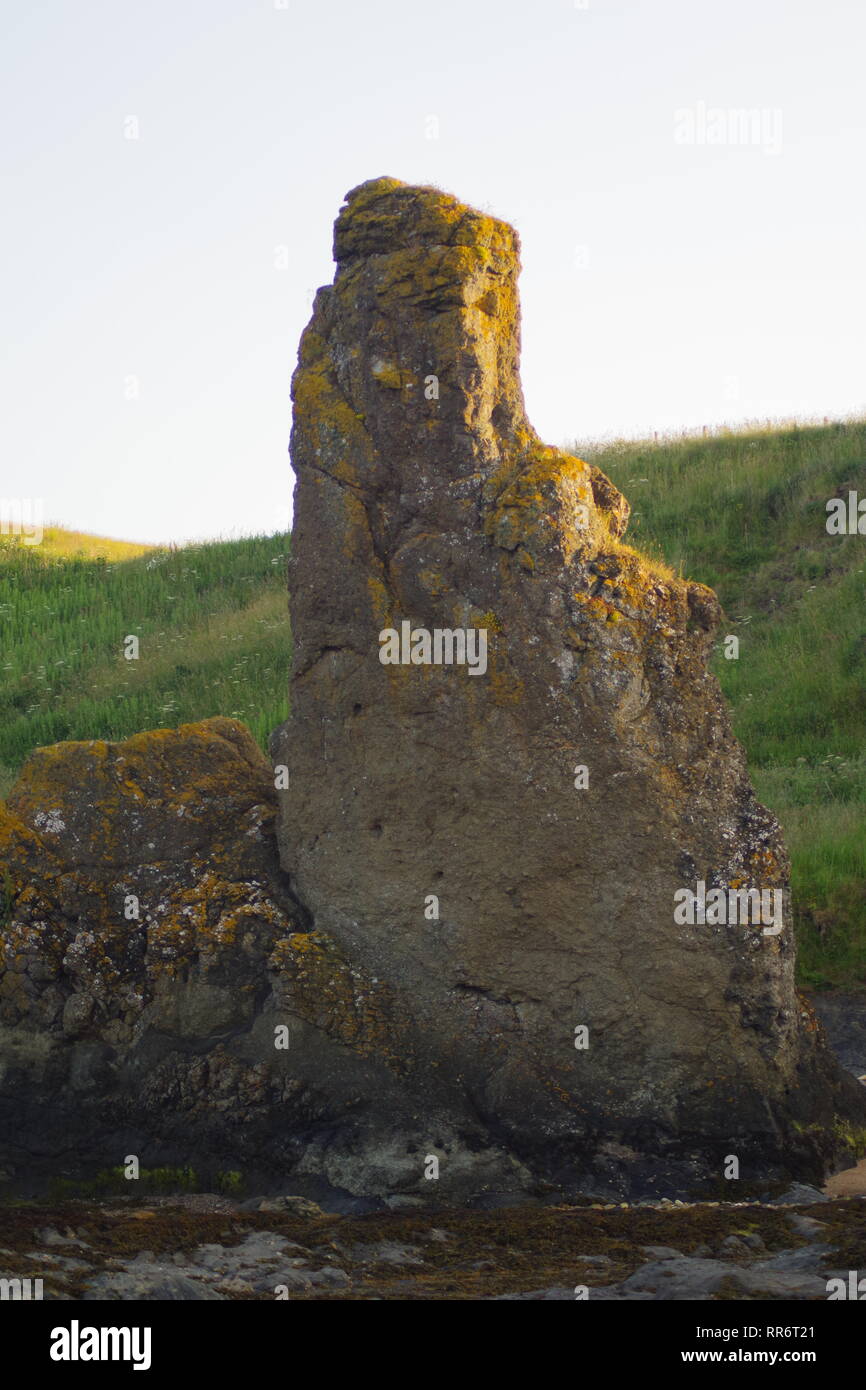 The Rock and Spindle at Sunset. Volcanic Neck of Tuff and Basalt ...