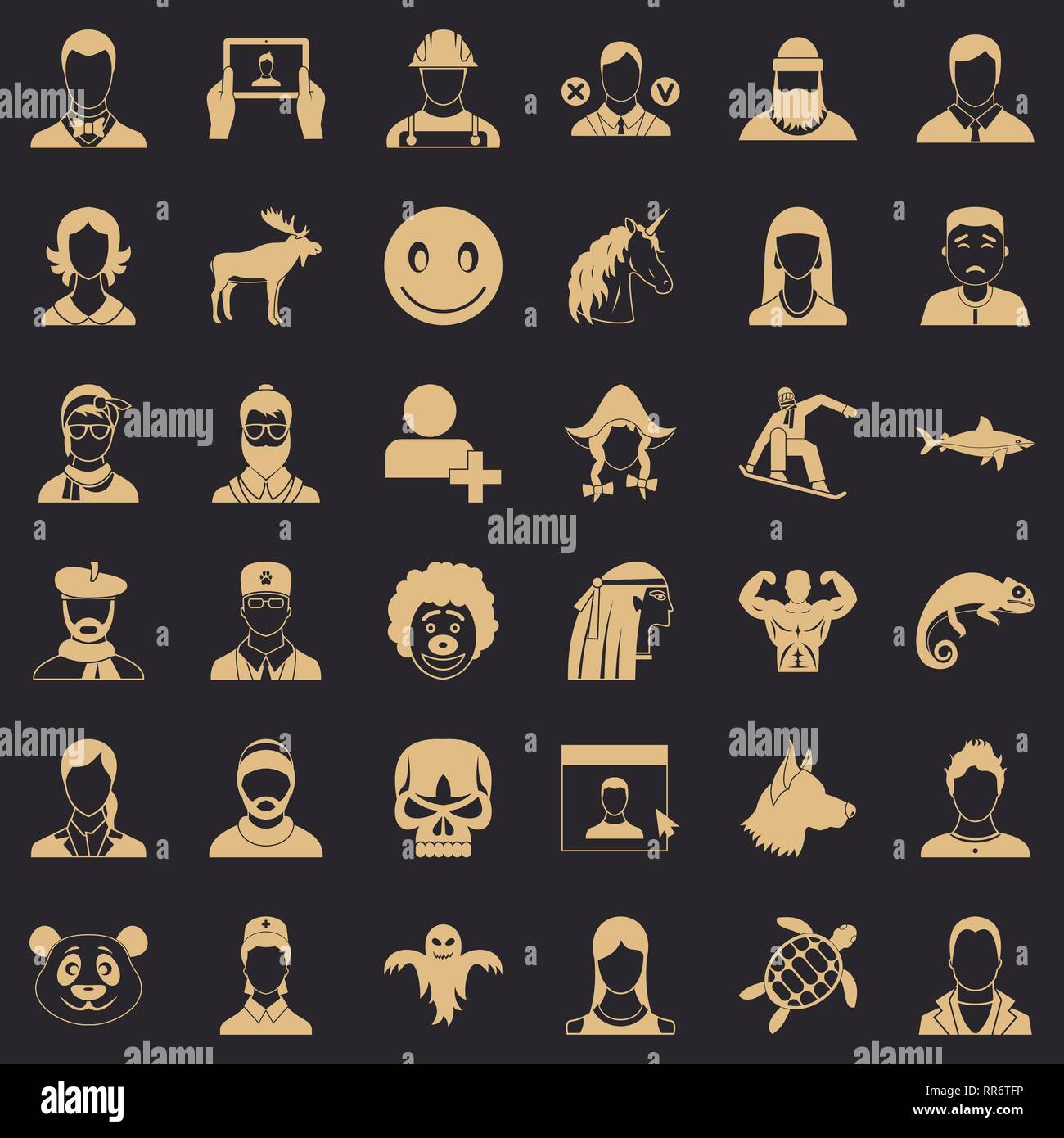 Profile icons set, simple style Stock Vector Image & Art - Alamy