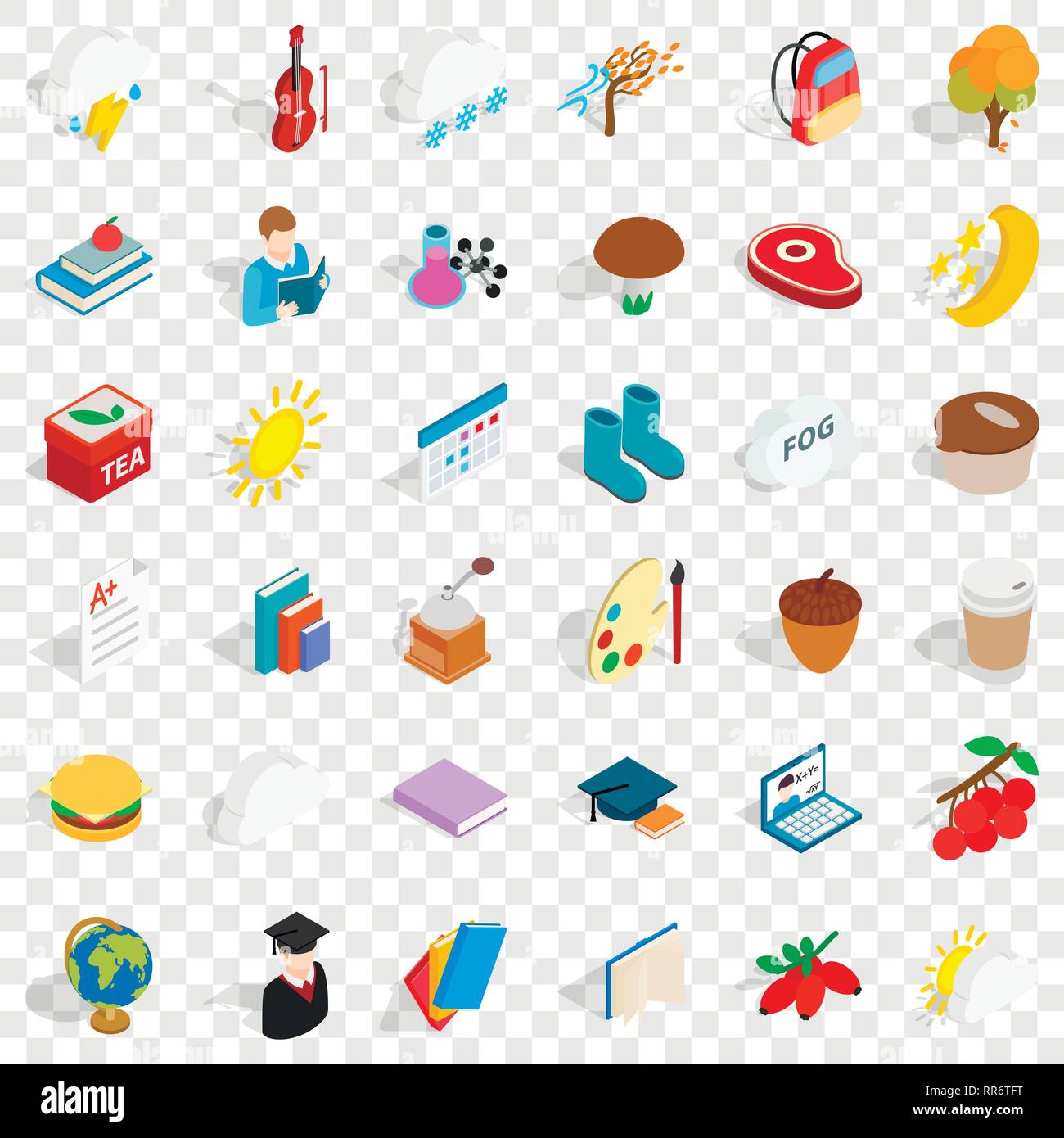 Cold autumn icons set, isometric style Stock Vector Image & Art - Alamy