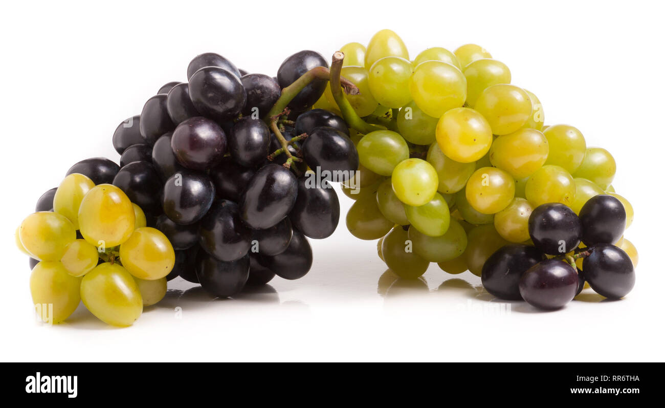bunch of green and blue grape isolated on white background Stock Photo ...