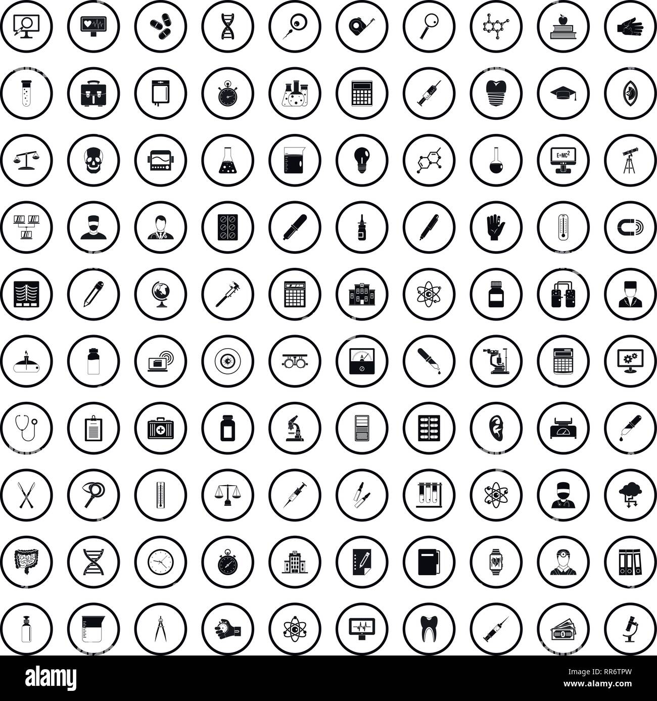 100 lab icons set, simple style Stock Vector Image & Art - Alamy