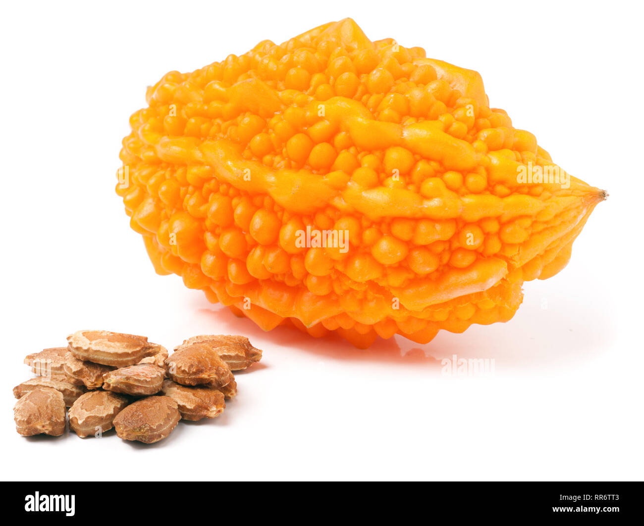 yellow bitter melon or momordica isolated on white background Stock ...