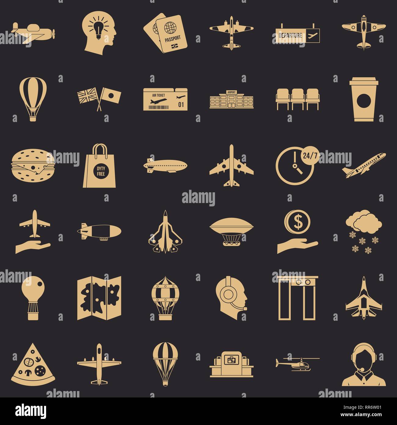 Aviation icons set, simple style Stock Vector Image & Art - Alamy