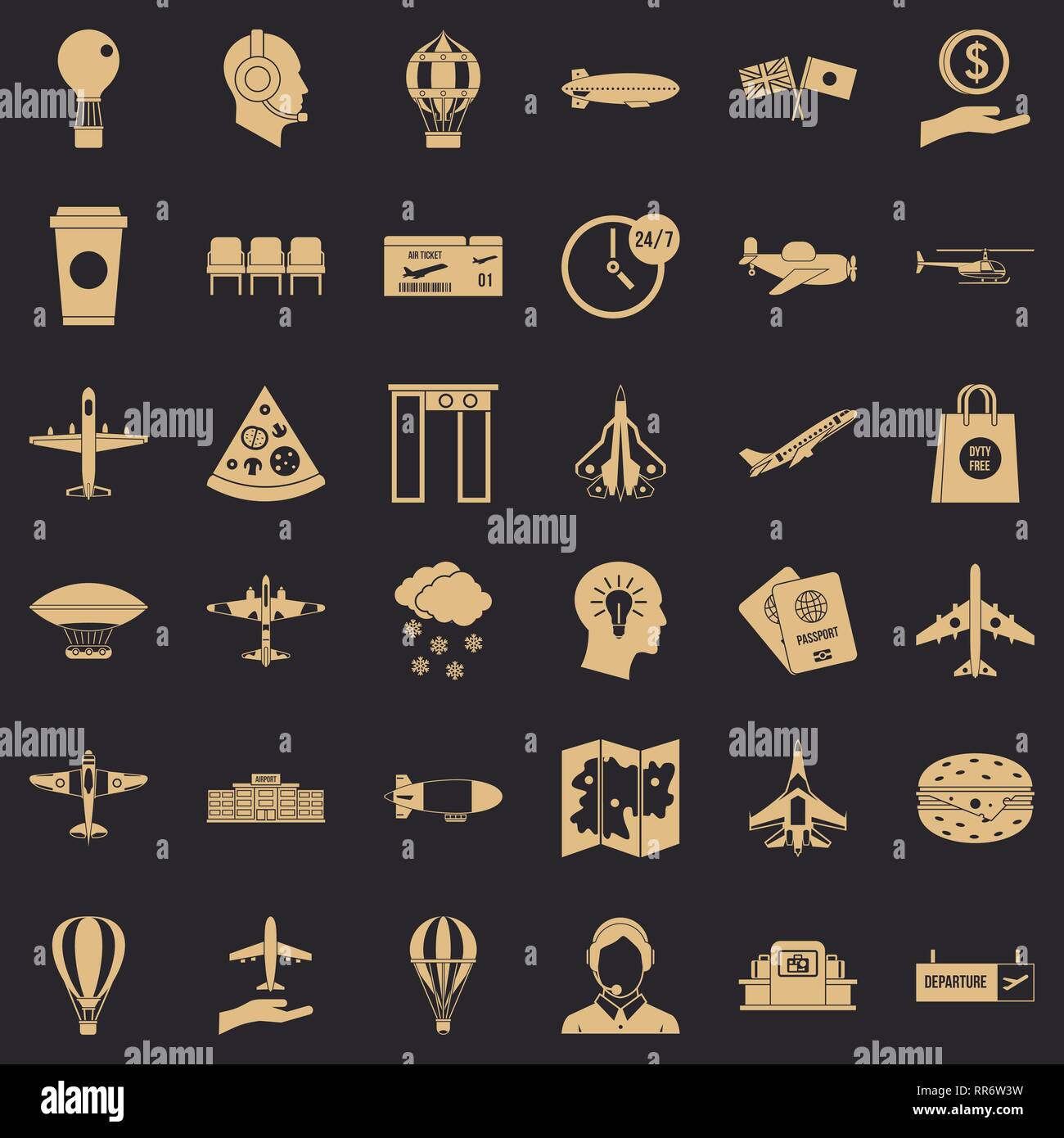 Aircraft icons set, simple style Stock Vector Image & Art - Alamy