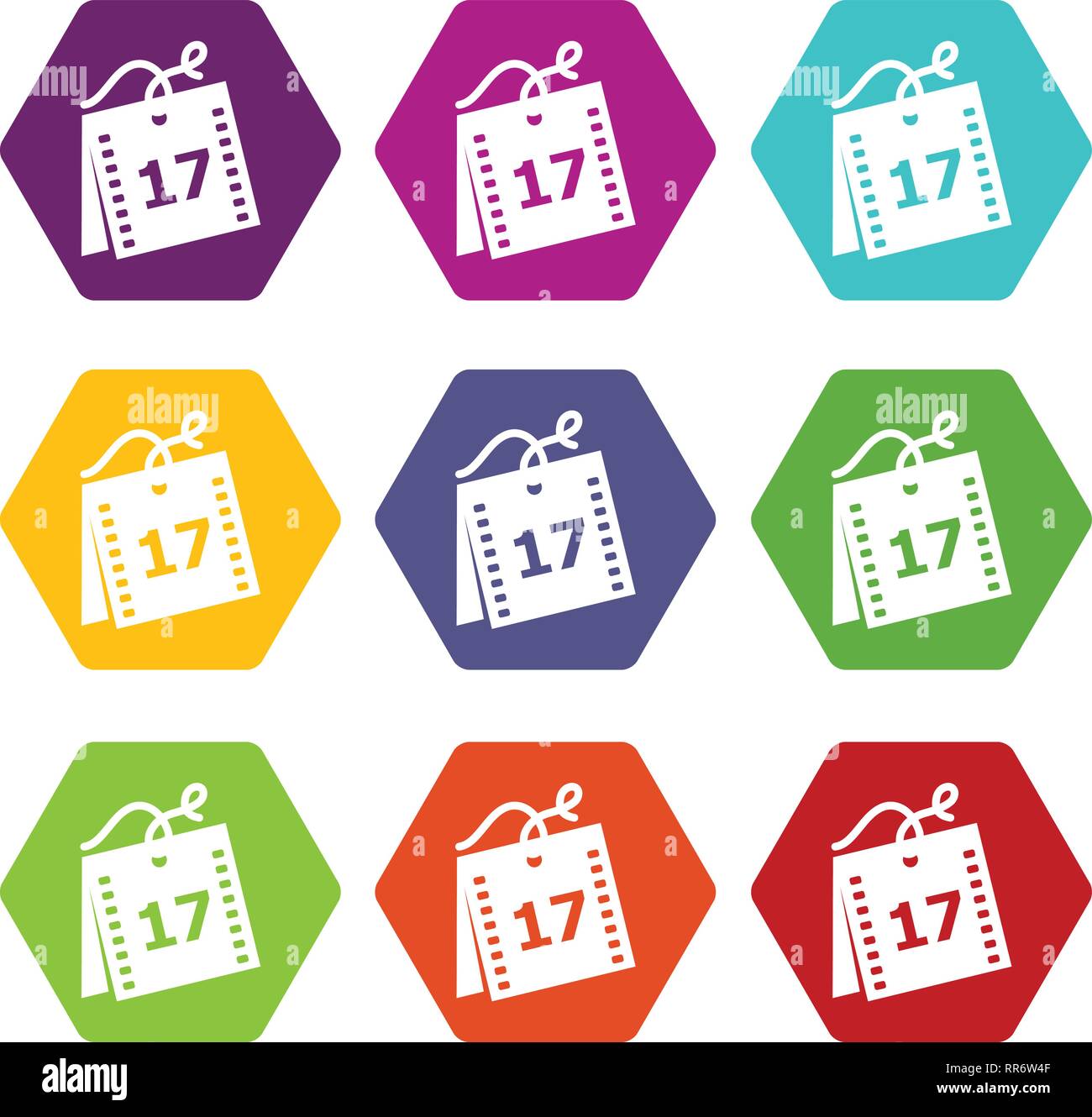 Week calendar icons set 9 vector Stock Vector Image & Art - Alamy