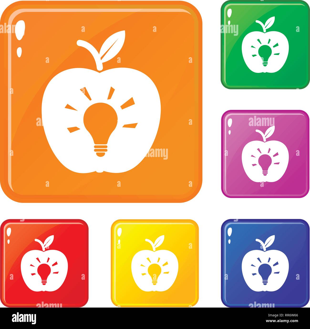 Bulb apple icons set vector color Stock Vector Image & Art - Alamy