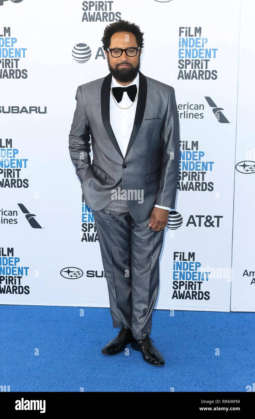 Diallo Riddle arrives at the Film Independent Spirit Awards in a tent ...