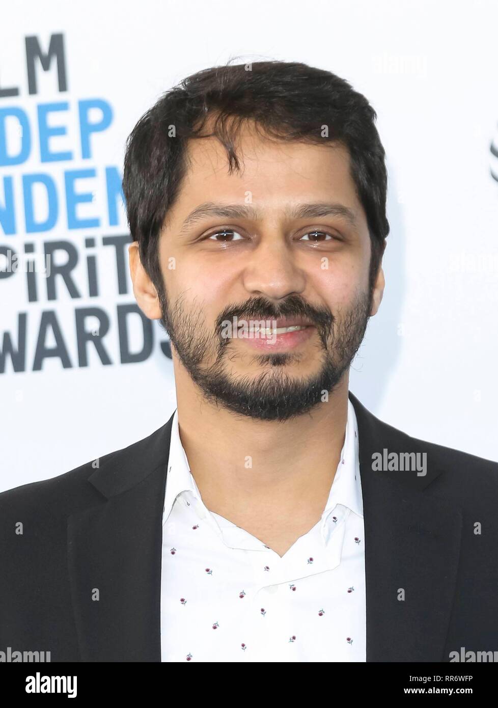 Shrihari Sathe arrives at the Film Independent Spirit Awards in a tent ...