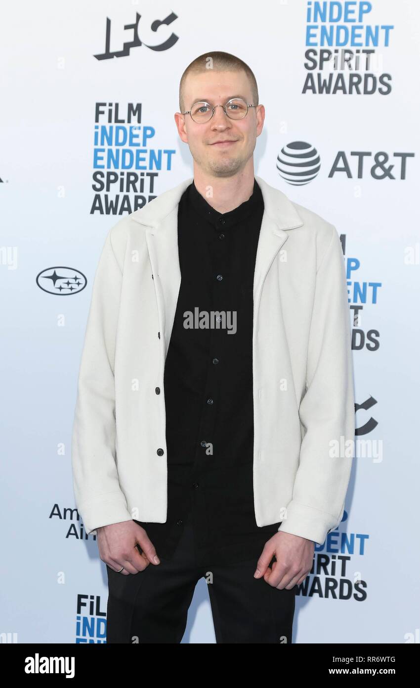Benjamin Loeb arrives at the Film Independent Spirit Awards in a tent ...