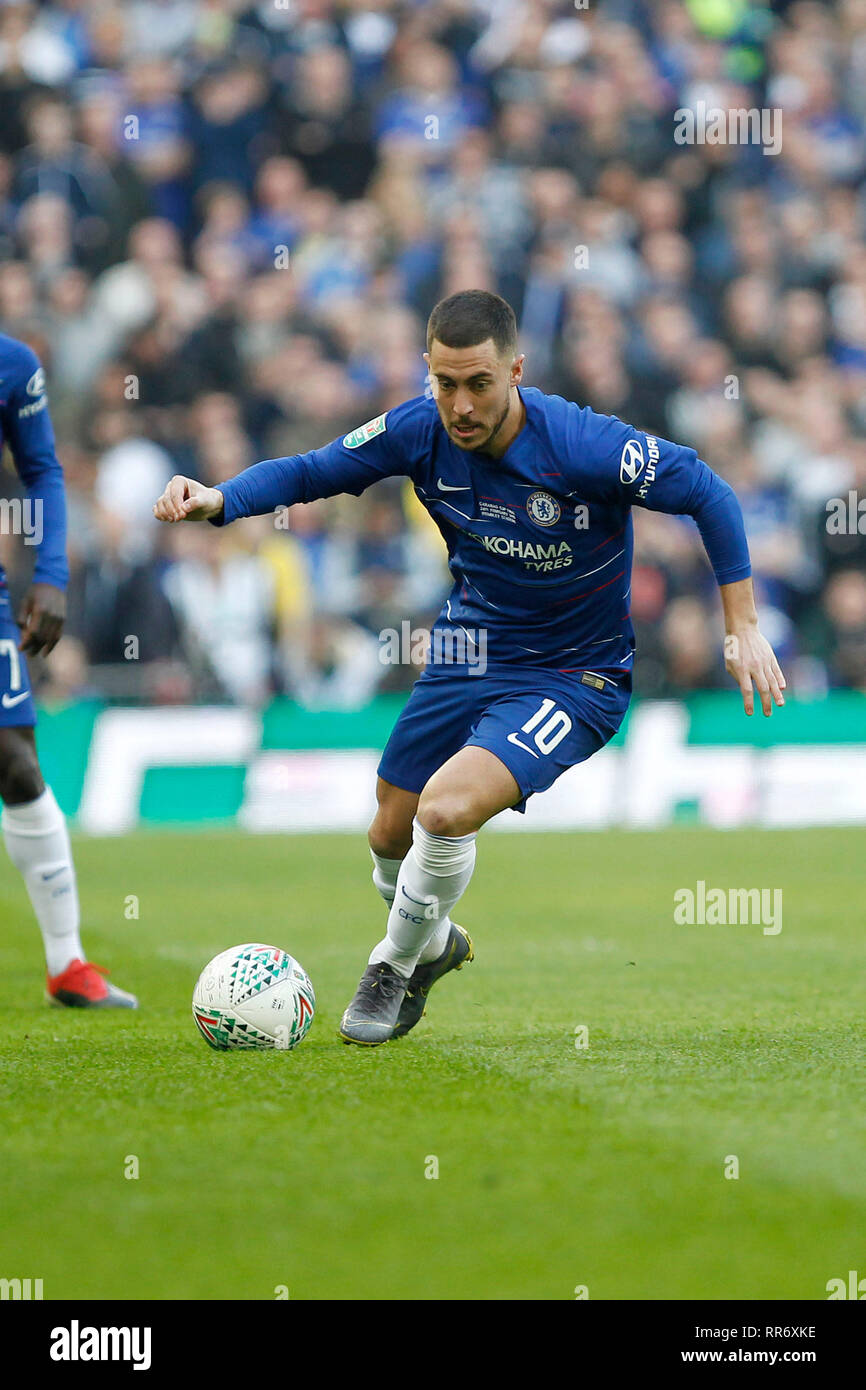 Eden Hazard of Chelsea during the EFL Carabao Cup Final between Chelsea ...