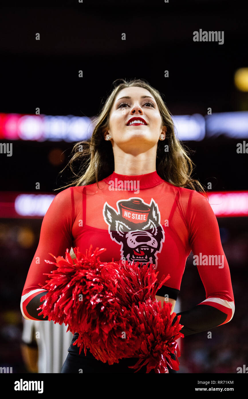 Nc state cheerleader during ncaa hi-res stock photography and images ...