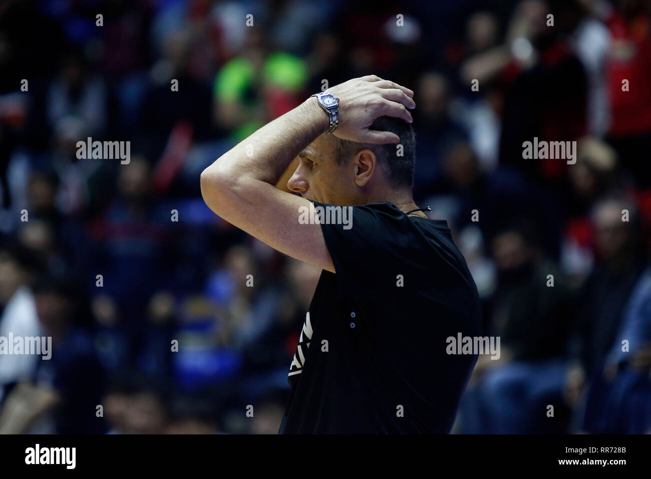 Zouk Mikael, Lebanon. 24th Feb, 2019. Slobodan Subotic, head coach of ...