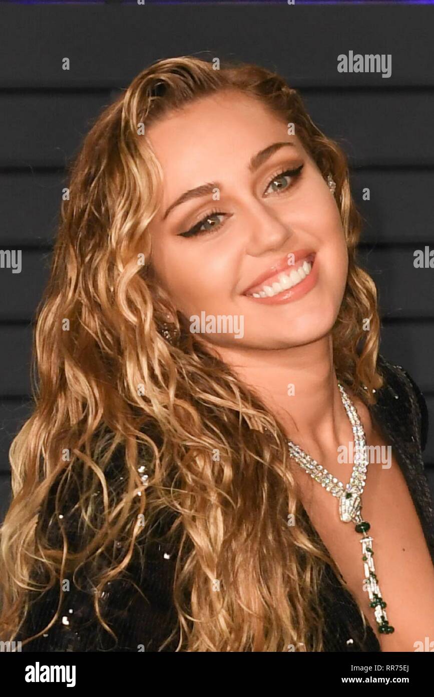 Los Angeles, USA. 24th Feb, 2019. LOS ANGELES, CA - FEBRUARY 24: Miley ...