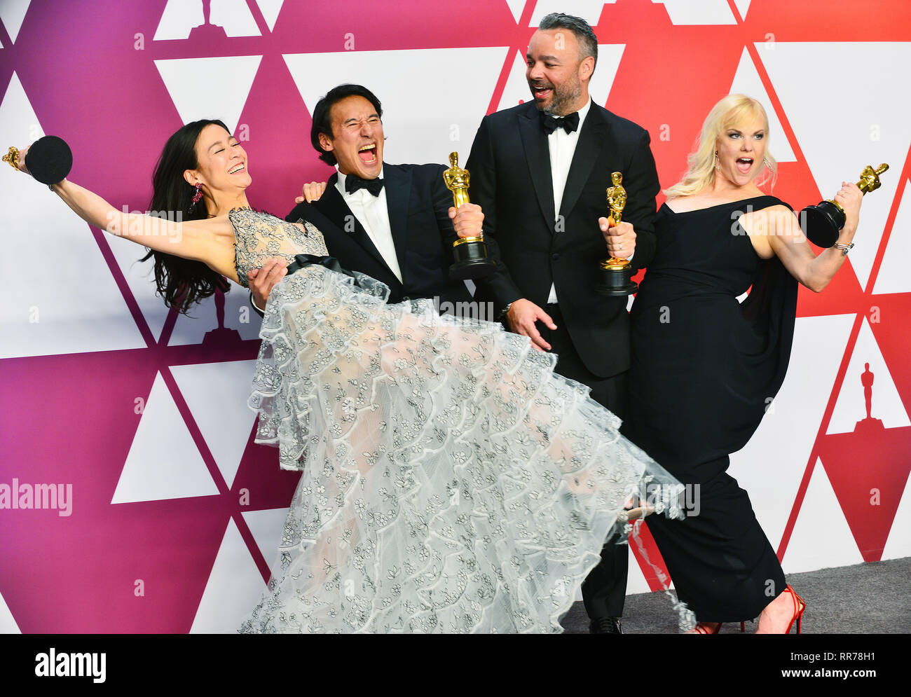 Los Angeles, USA. 24th Feb, 2019. Elizabeth Chai Vasarhelyi, Jimmy Chin ...