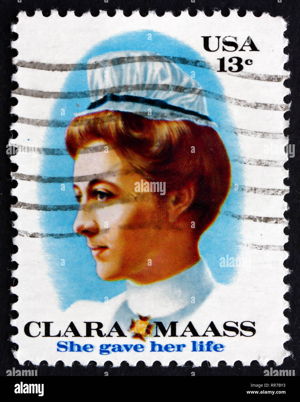 USA - CIRCA 1976: a stamp printed in the USA shows Clara Louise Maass ...