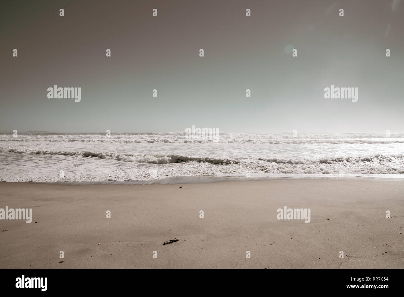 Turbulent sea during strong ocean surge aged photo effect Stock Photo ...