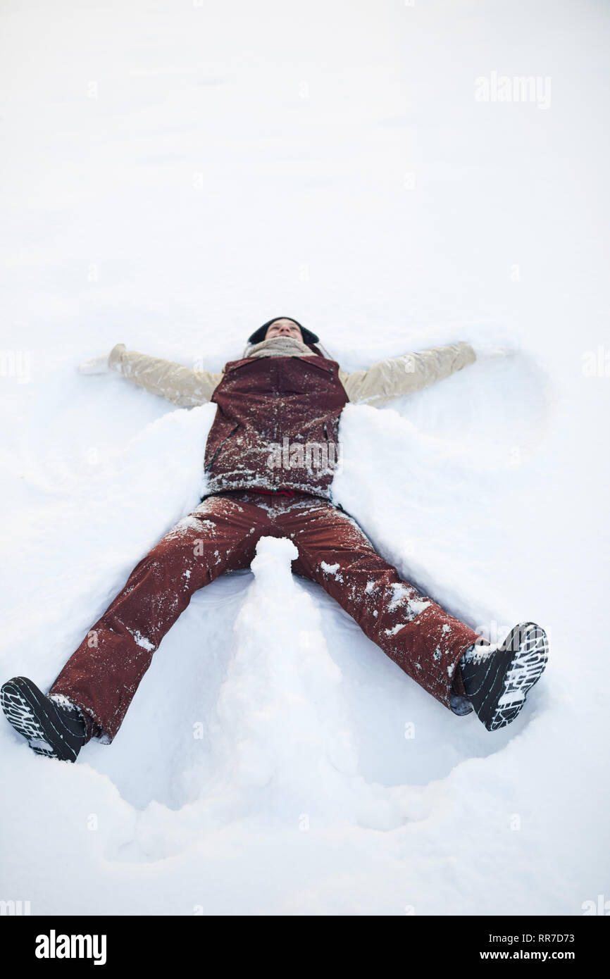 Making Snow Angels Stock Photo - Alamy