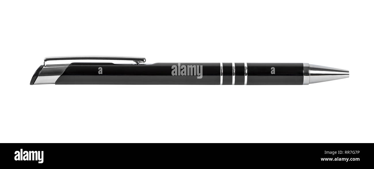 Black ballpoint isolated on white background with clipping path Stock ...