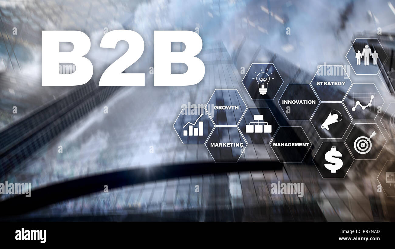 Business to business B2B - Technology future. Business model. Financial ...