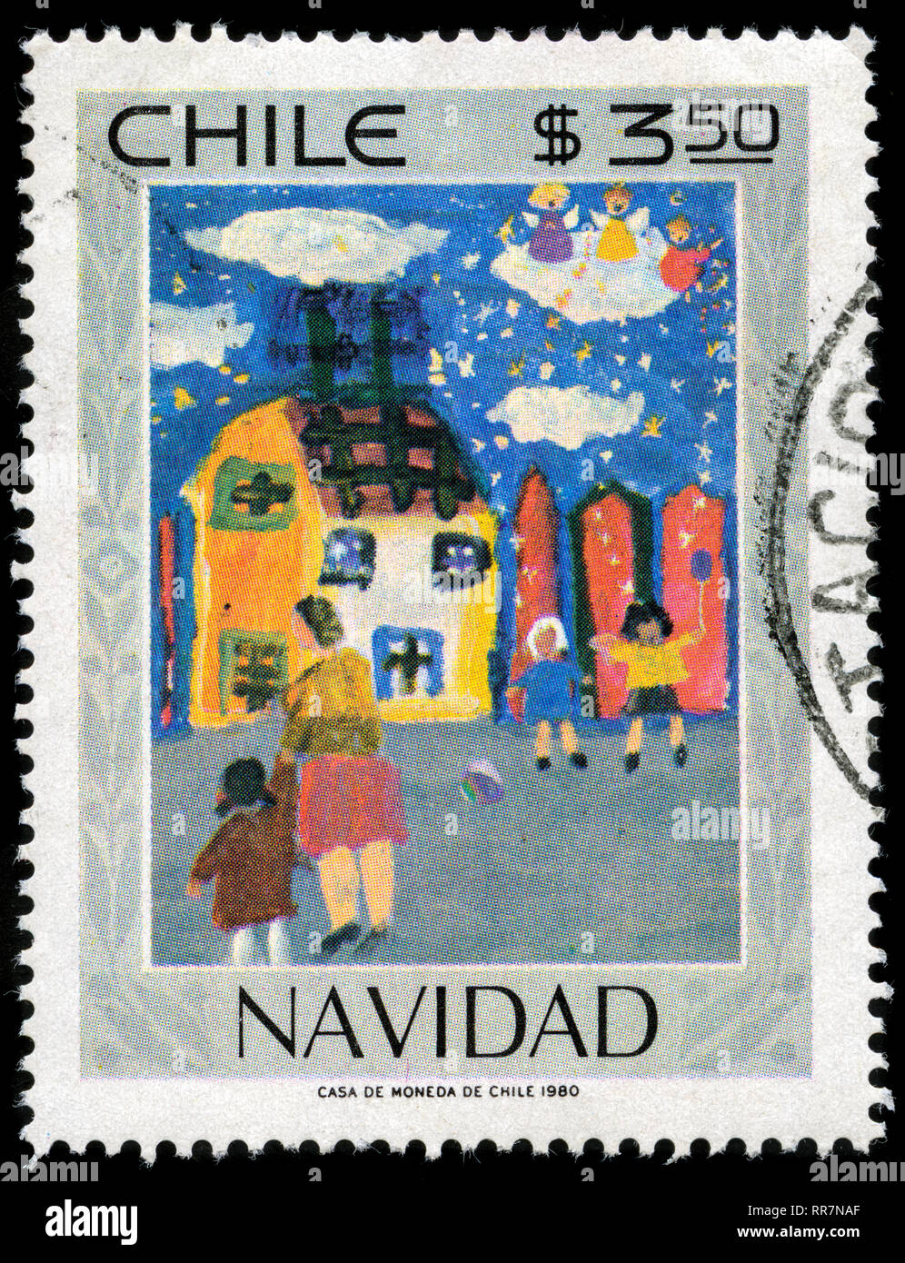 Postage stamp from Chile in the Christmas 1980 series Stock Photo - Alamy