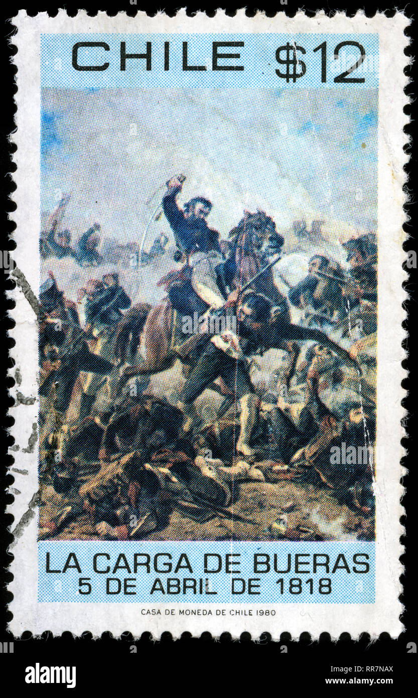Death of colonel bueras at the battle of maipu series hi-res stock ...