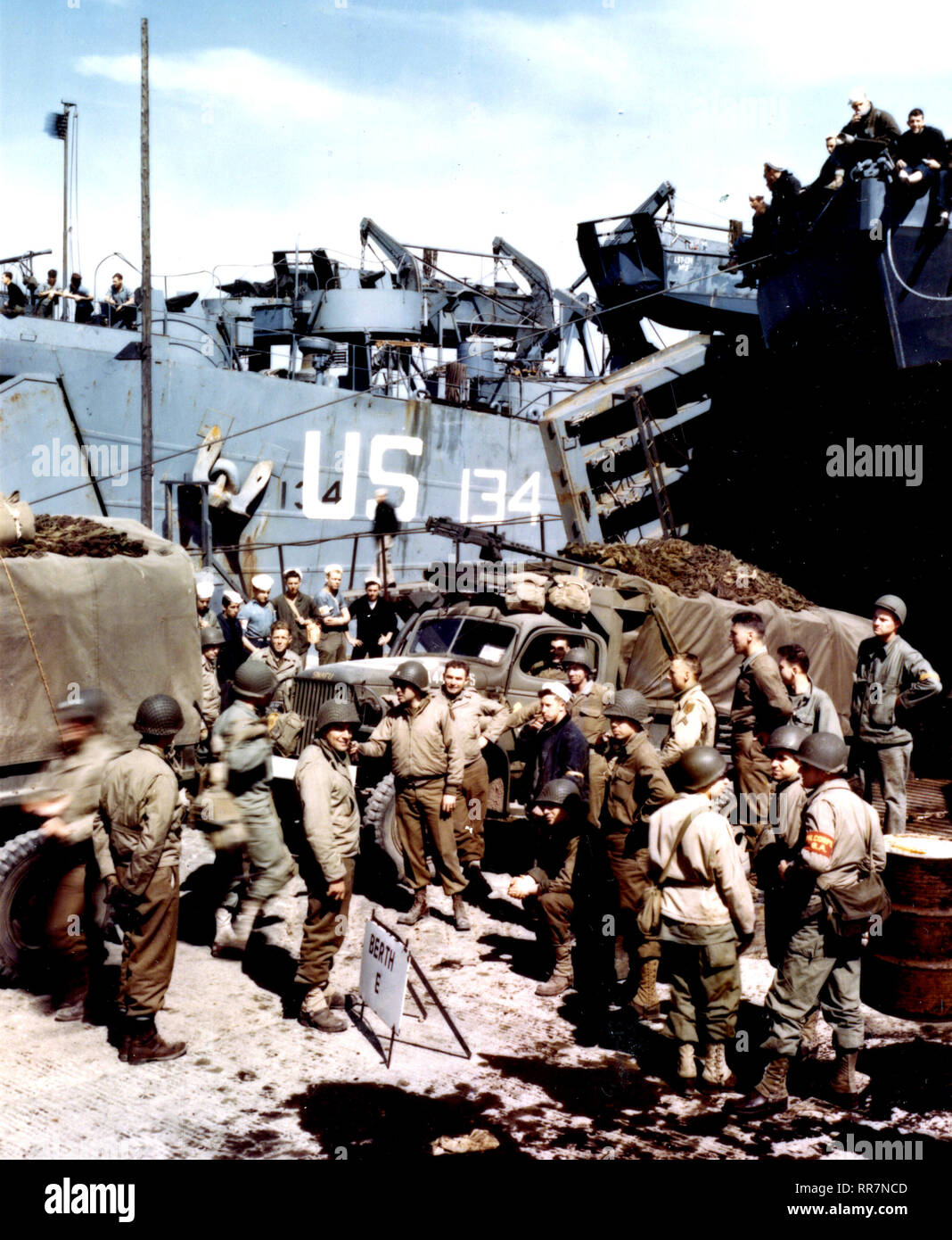 Trucks which will carry supplies to front line troops when the assault ...