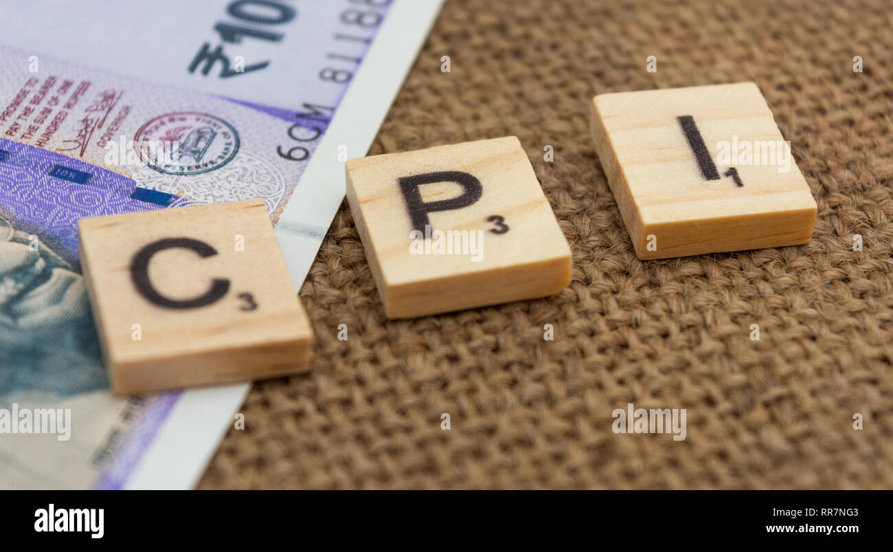 CPI Consumer Price Index word with Indian currency Stock Photo - Alamy