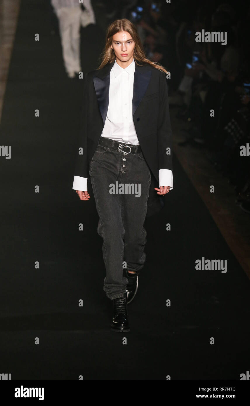 New York, NY - February 11, 2019: Model walks runway for Zadig ...