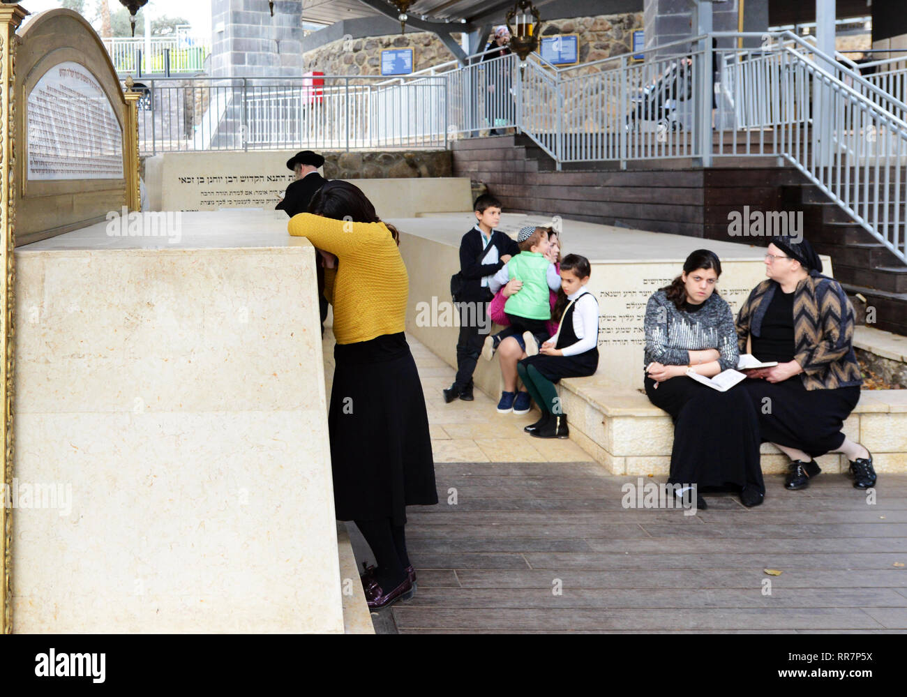 Jewish pilgrims pray at the Tomb of Maimonides in Tiberias, Israel ...