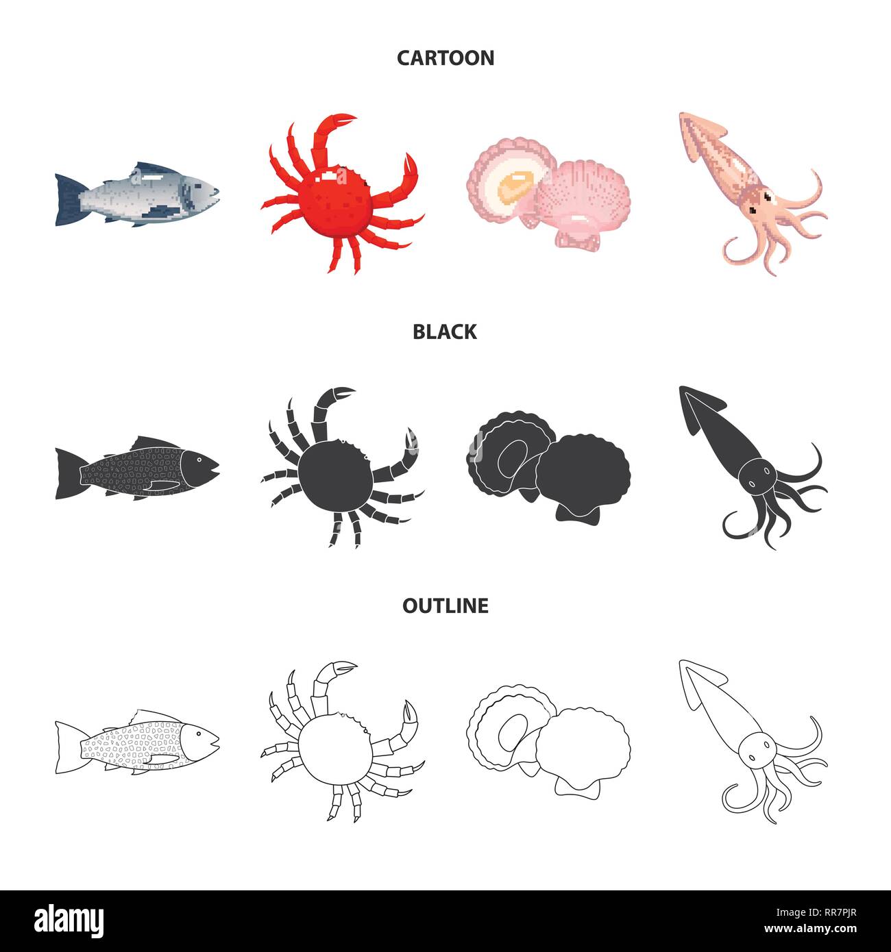salmon,crab,jellyfish,octopus,fish,shell,squid,trout,red,jelly,tentacle ...