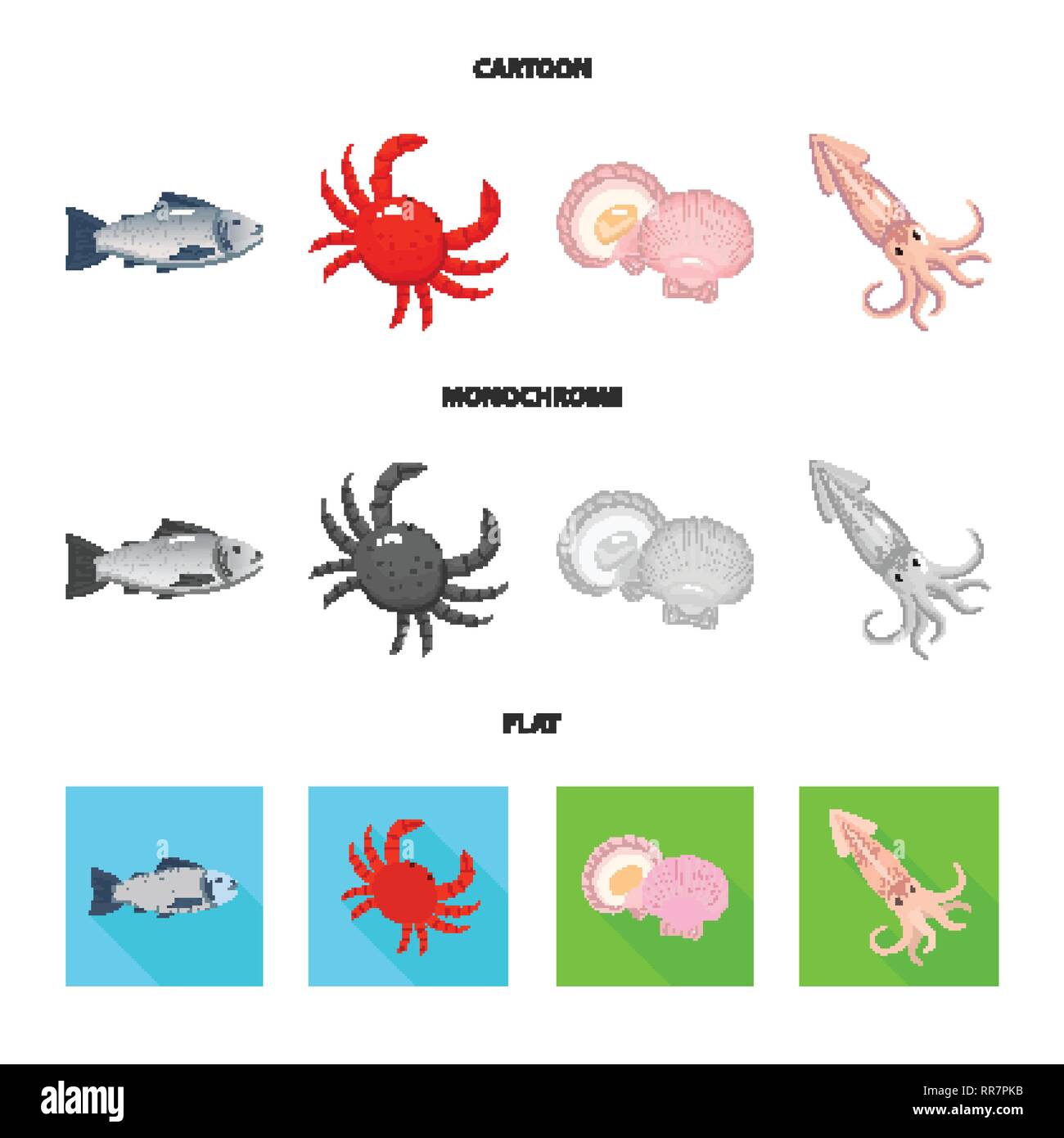 salmon,crab,jellyfish,octopus,fish,shell,squid,trout,red,jelly,tentacle ...