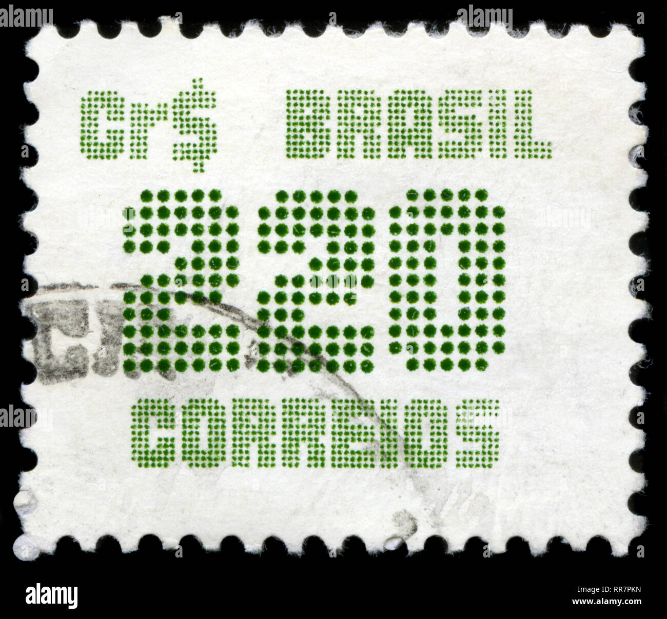Postage stramp from Brazil in the Mark Post and Emblem series issued in ...