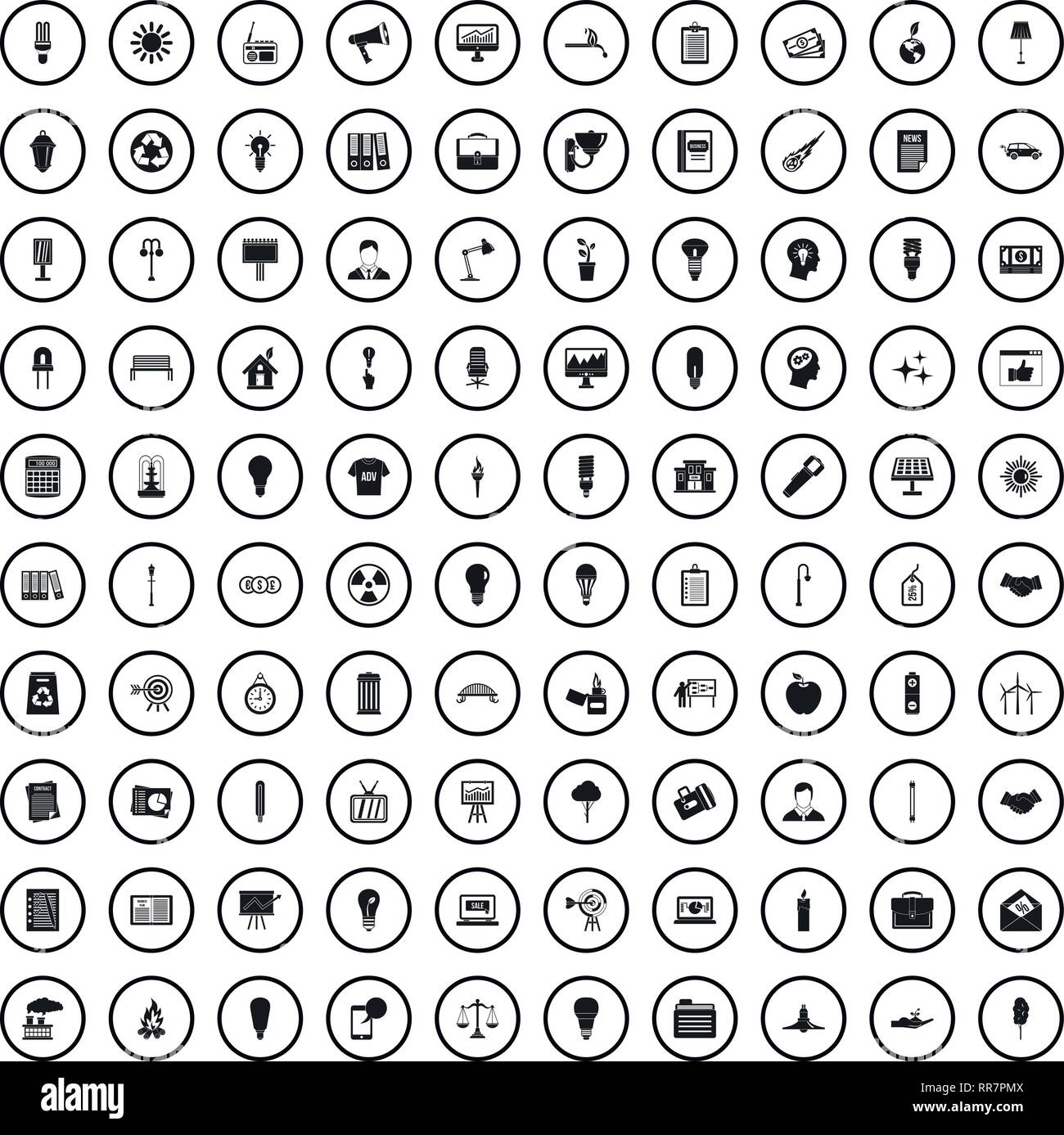 100 lamp icons set, simple style Stock Vector Image & Art - Alamy