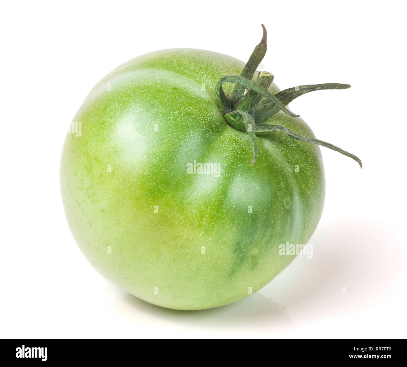 one green unripe tomato isolated on white background Stock Photo - Alamy