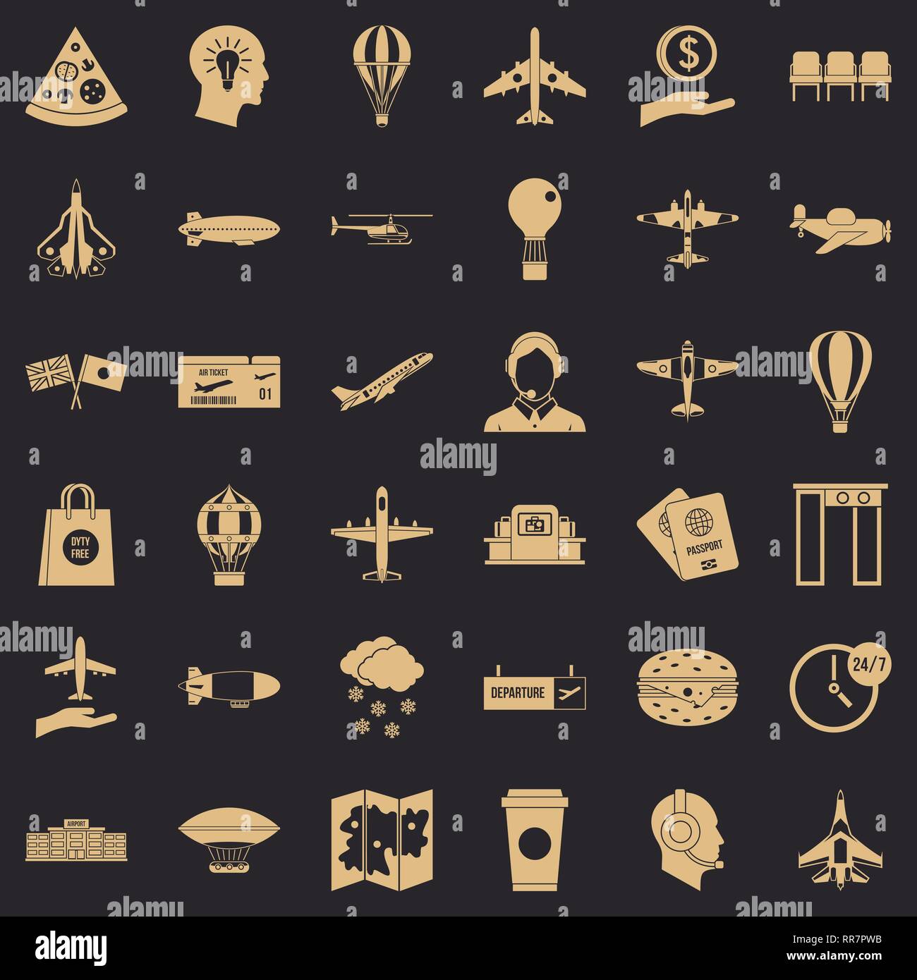 Airplane icons set, simple style Stock Vector Image & Art - Alamy