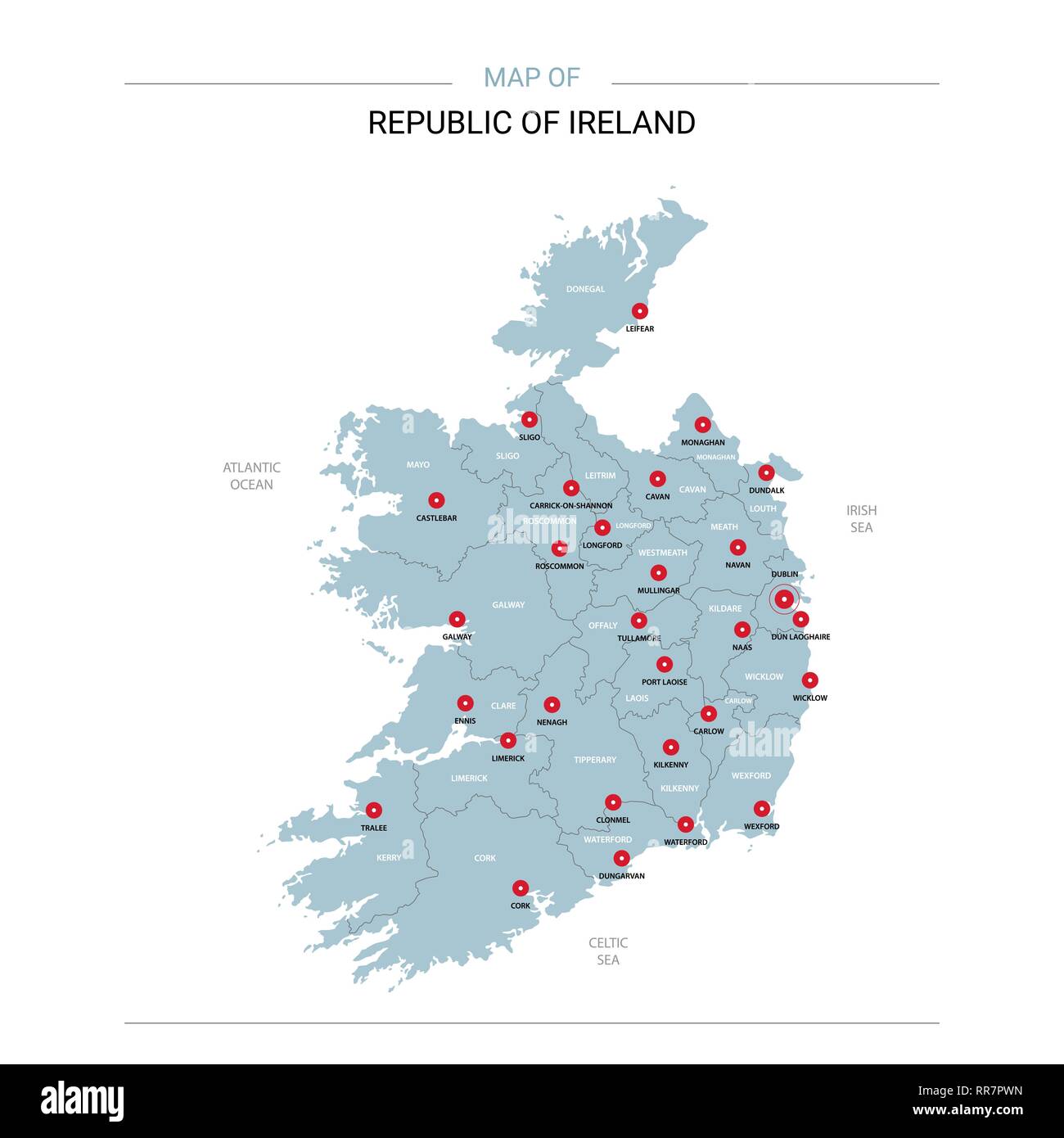Map republic ireland isolated on Stock Vector Images - Alamy