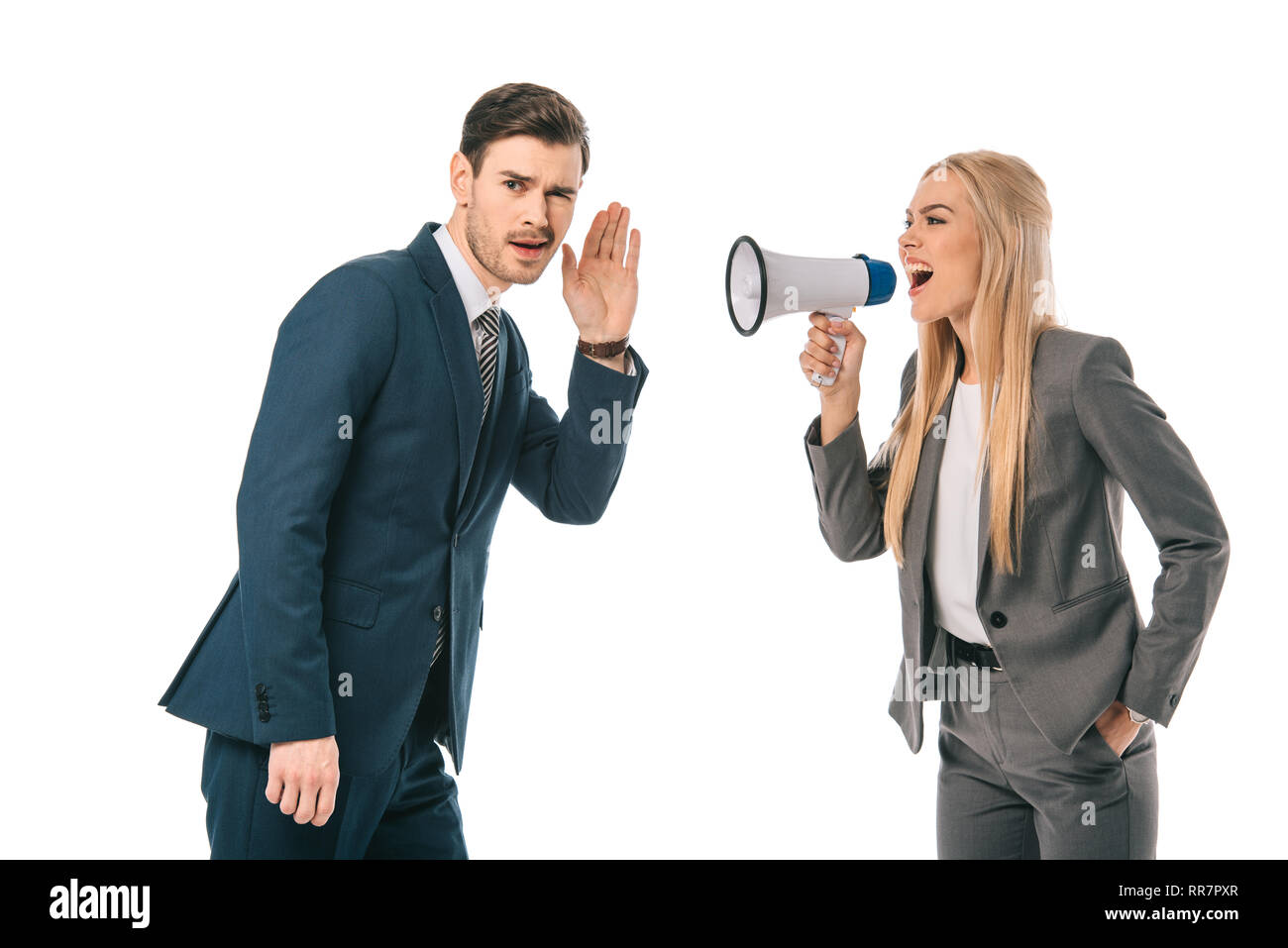Megaphone business suits hi-res stock photography and images - Alamy