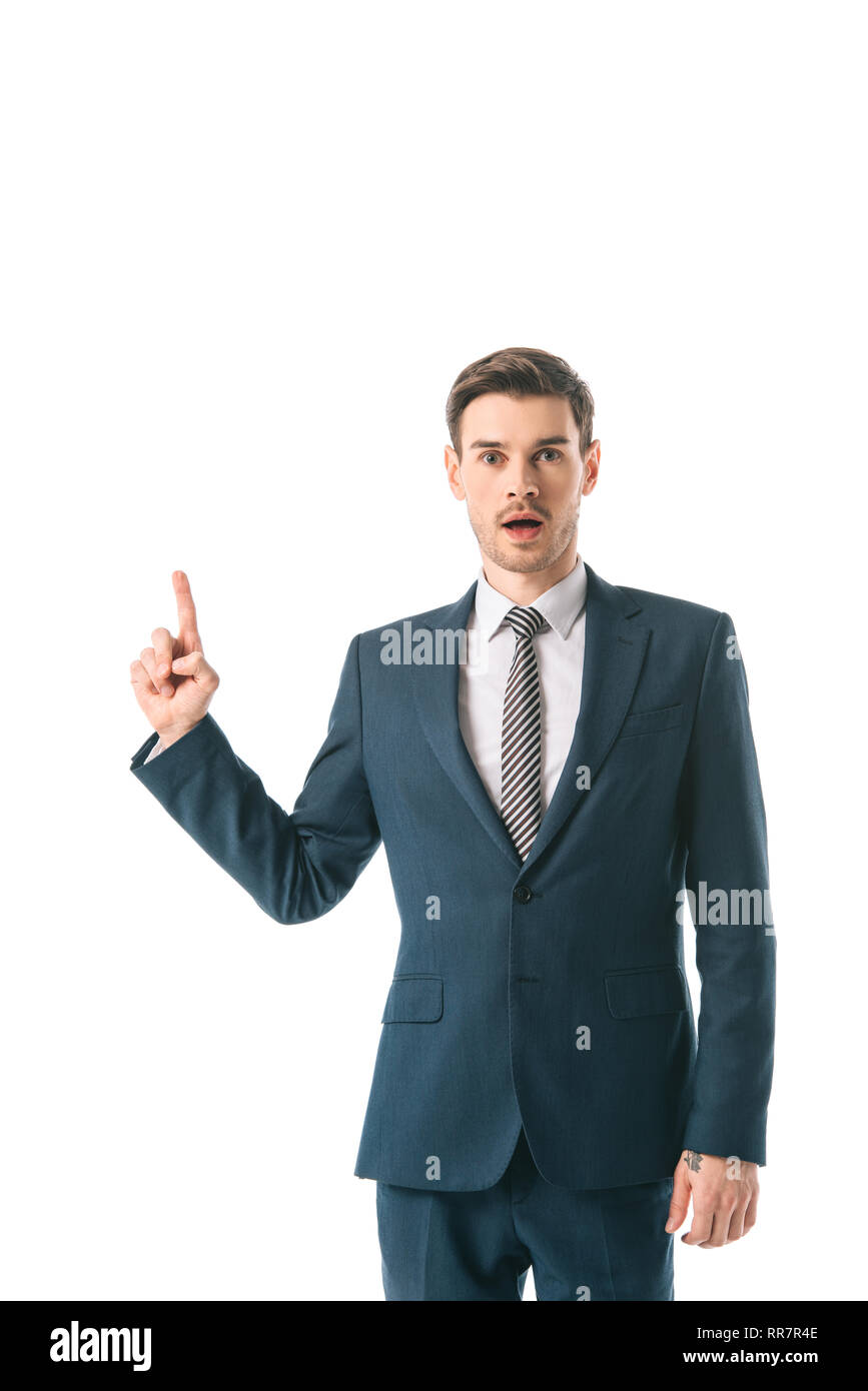Shocked male business person pointing hi-res stock photography and ...