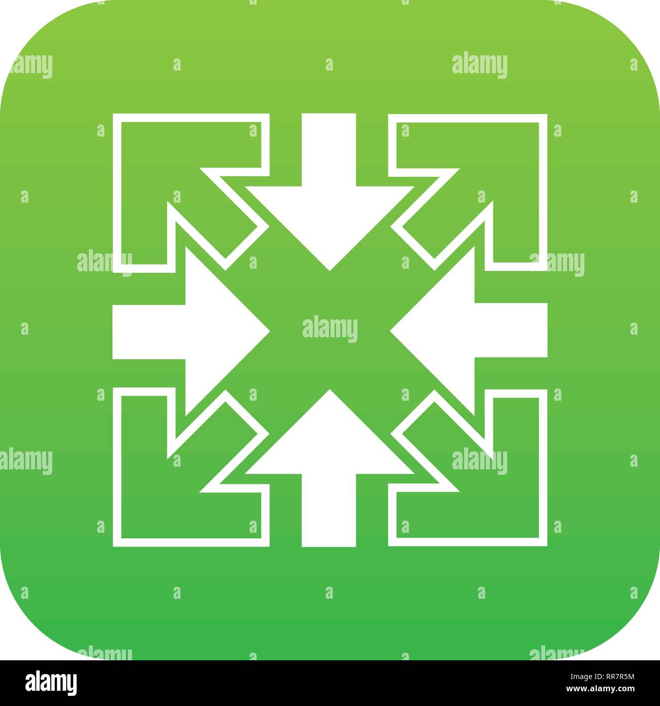Full screen arrows icon green vector Stock Vector Image & Art - Alamy