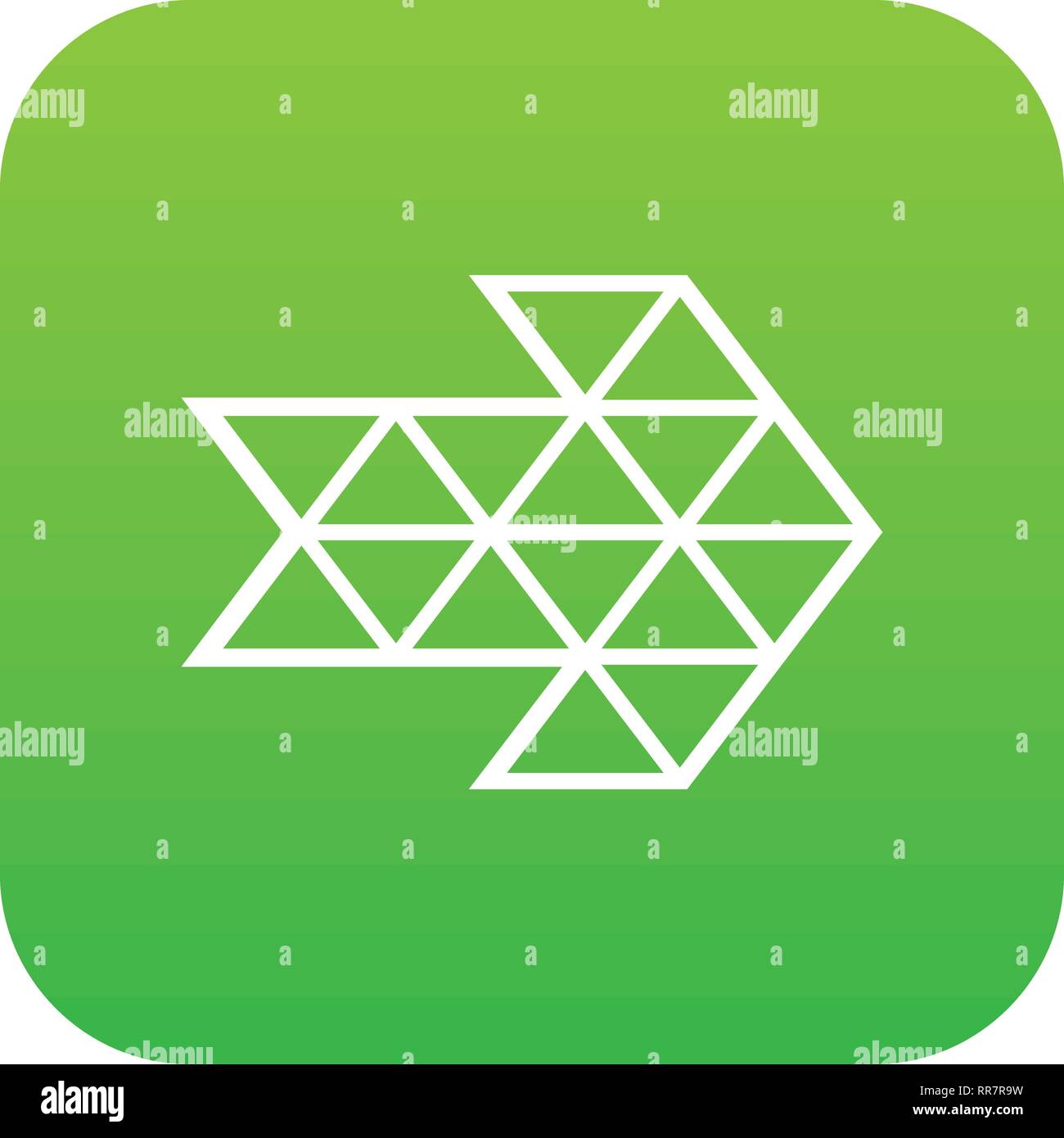 White triangle arrow icon green vector Stock Vector Image & Art - Alamy