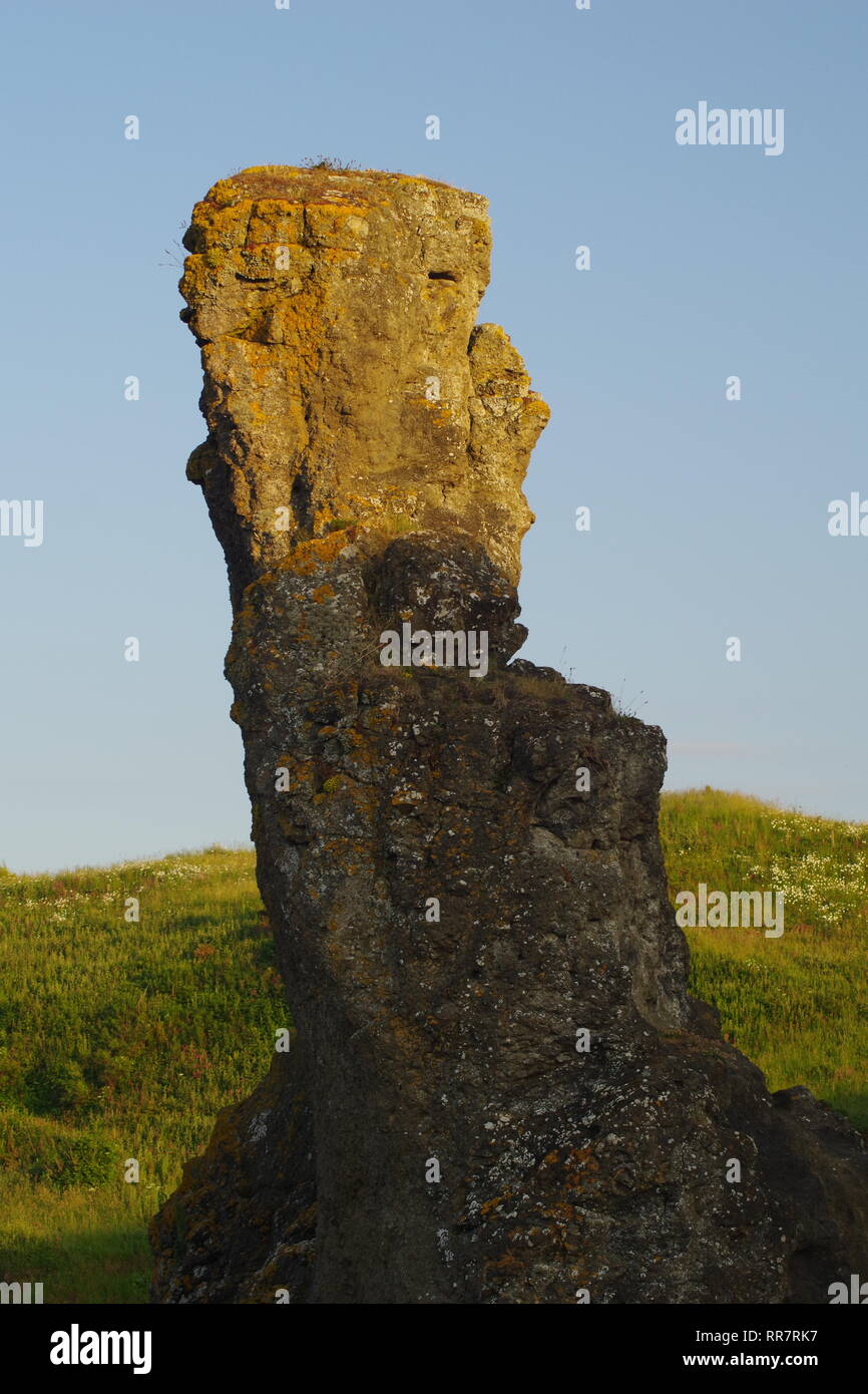 The Rock and Spindle at Sunset. Volcanic Neck of Tuff and Basalt ...