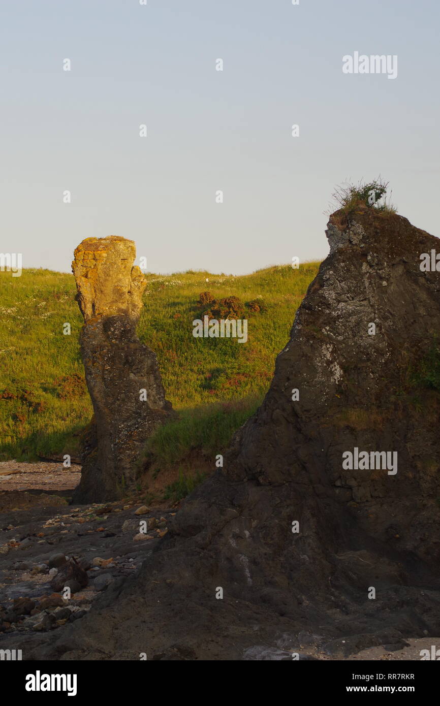 The Rock and Spindle at Sunset. Volcanic Neck of Tuff and Basalt ...