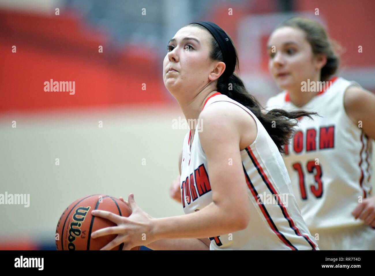 With eyes focused on her objective, a player completing a successful ...