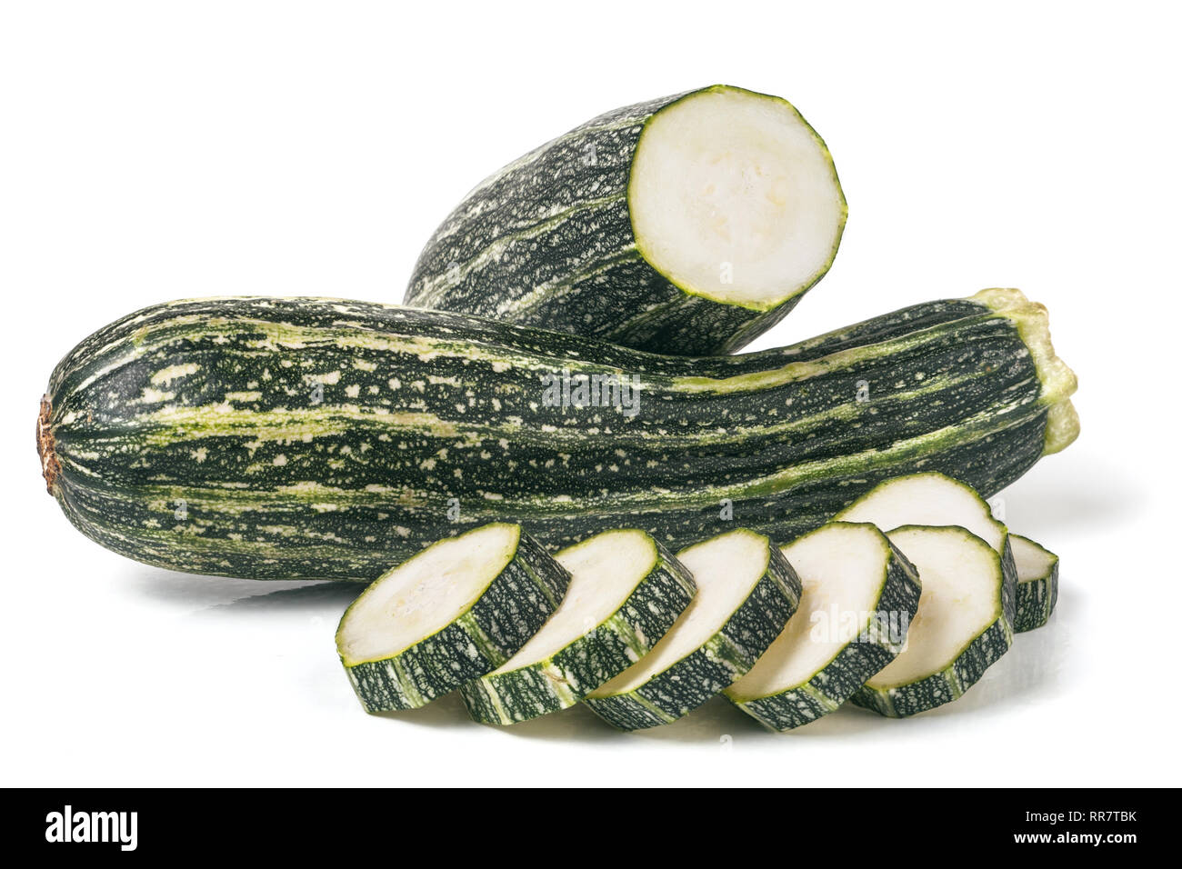 two green zucchini isolated on white background Stock Photo - Alamy