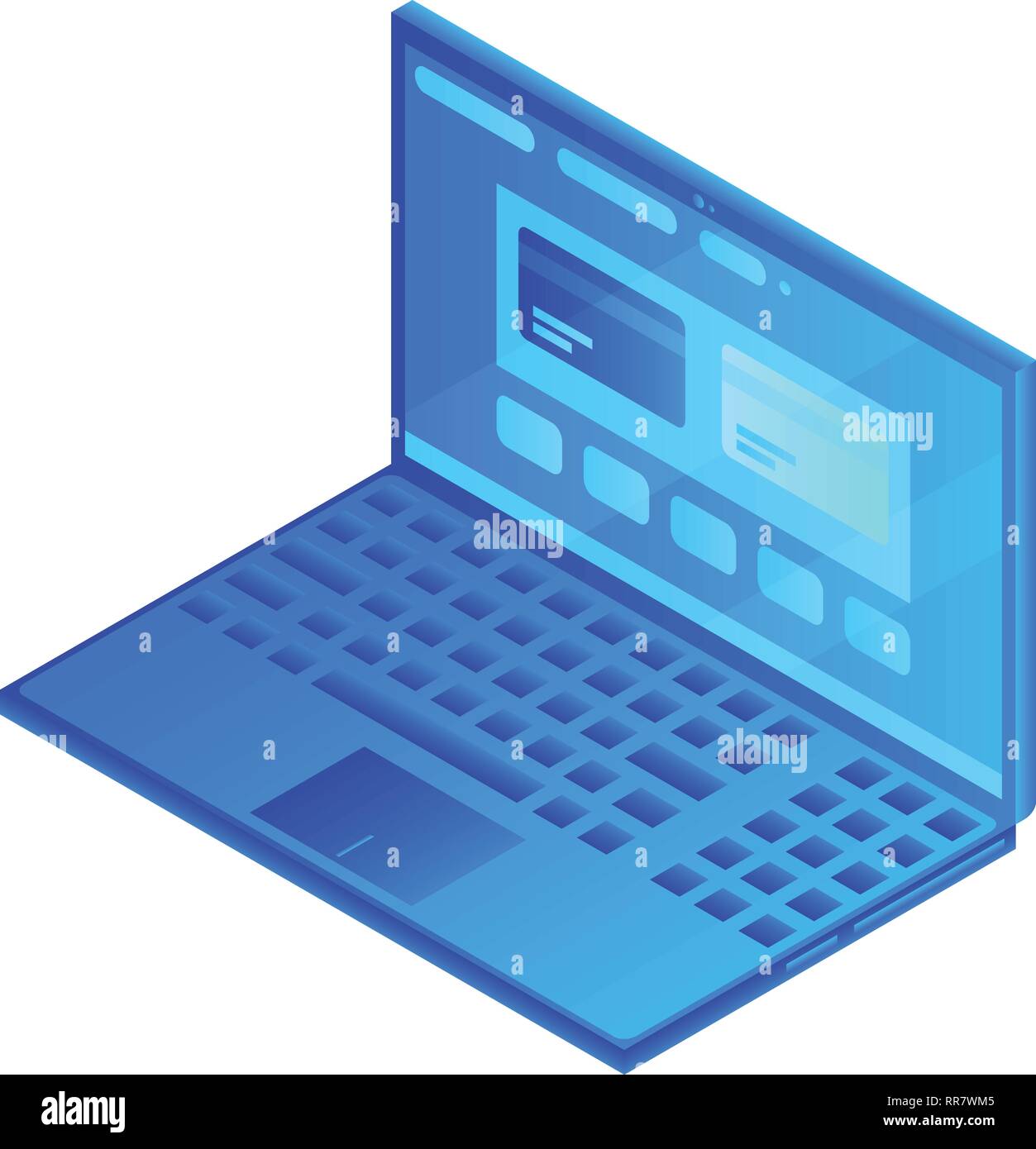 Modern web laptop icon, isometric style Stock Vector Image & Art - Alamy