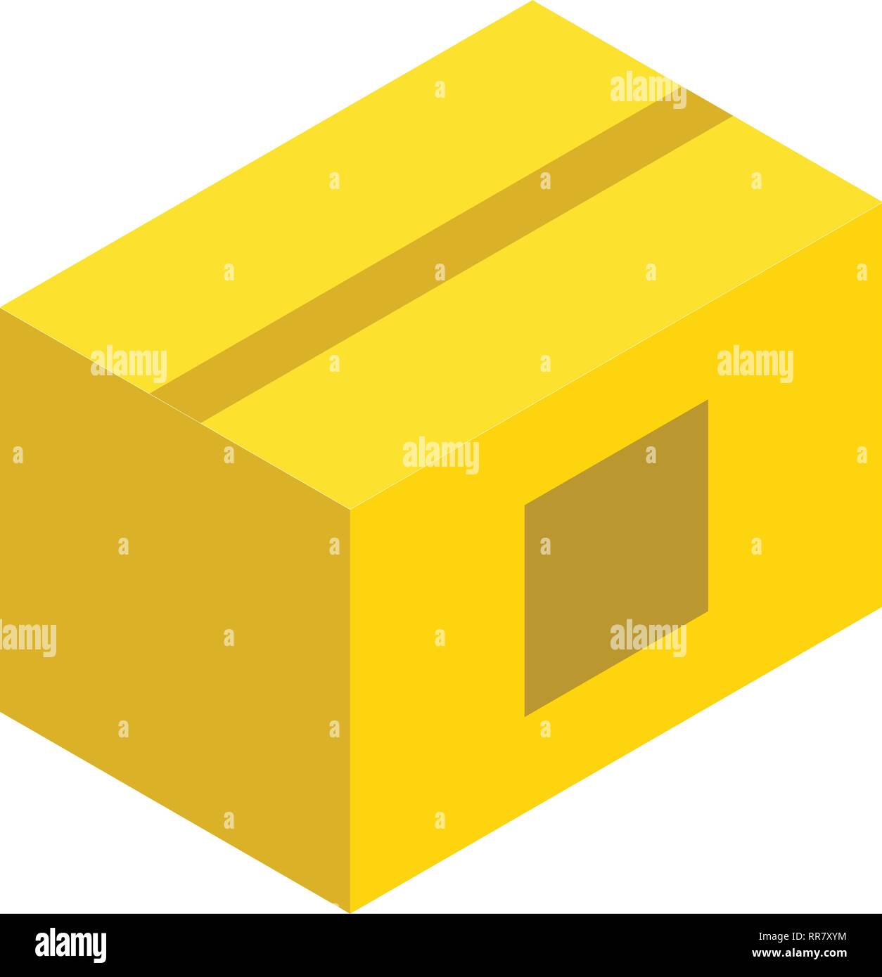 Yellow carton box icon, isometric style Stock Vector Image & Art - Alamy