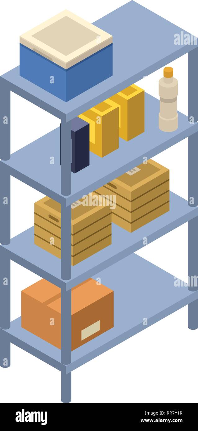 Isometric store furniture supermarket shelves hi-res stock photography ...
