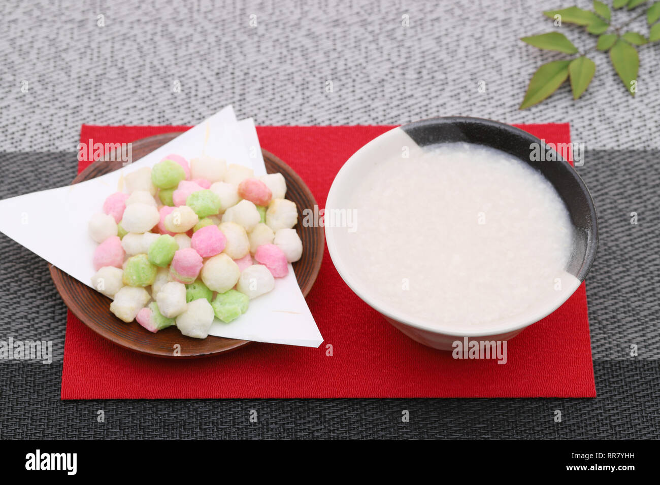Drink of Japanese traditional sweet alcohol drink made from sake lees ...