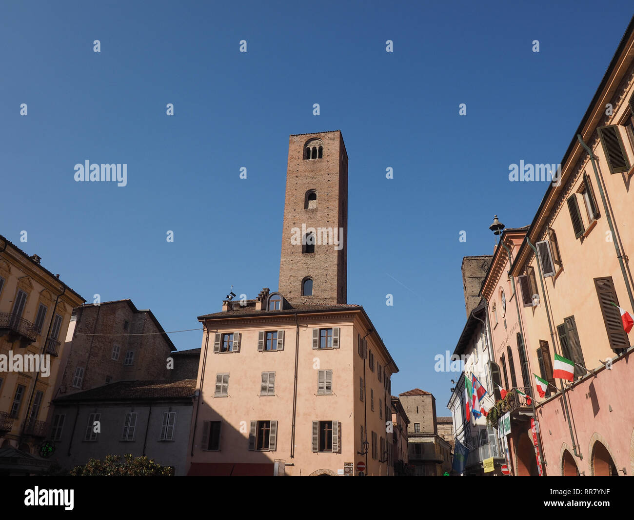 ALBA, ITALY - CIRCA FEBRUARY 2019: Piazza Risorgimento cathedral square ...